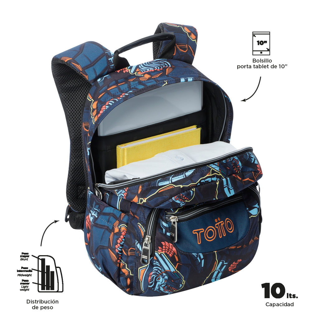 Morral Juvenil Porta Tableta 10" Tempera Glitter Morado